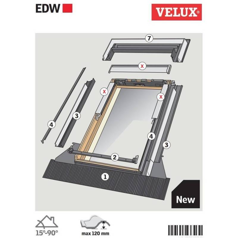 VELUX EDW SK06 Single Deep Profile Tile Flashing 114cm x 118cm - Sunlux ...