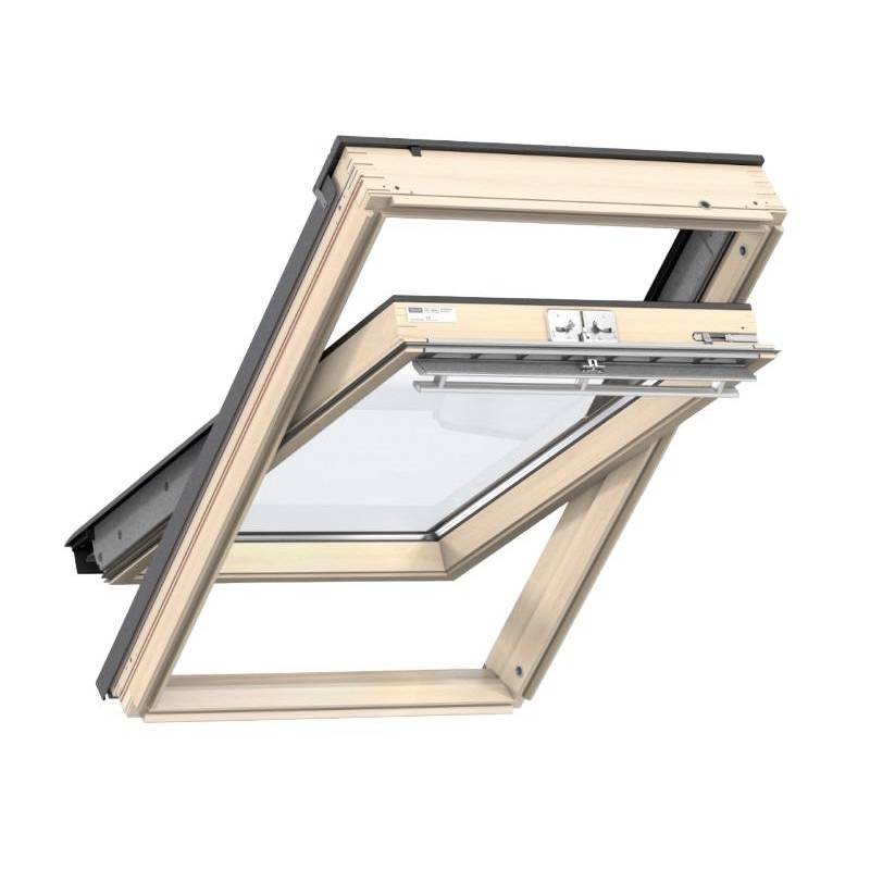 VELUX Triple Glazed 78 x 98cm Pine Centre Pivot Roof Window MK04 GLL ...