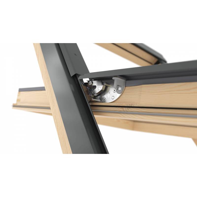Rooflite TRIO Triple Glazed 78cm x 98cm Pine Centre Pivot Roof Window ...