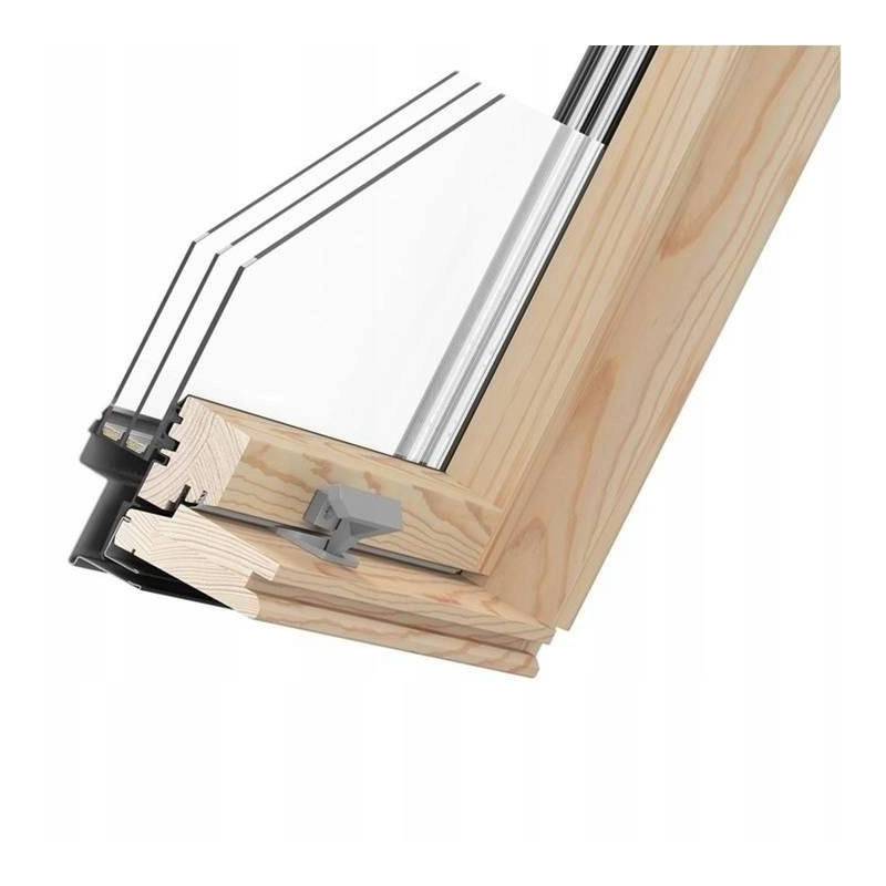 Rooflite TRIO Triple Glazed 78cm x 118cm Pine Centre Pivot Roof Window ...